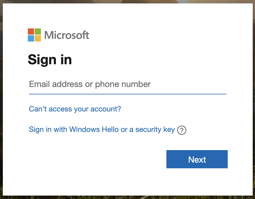 Microsoft Azure Login